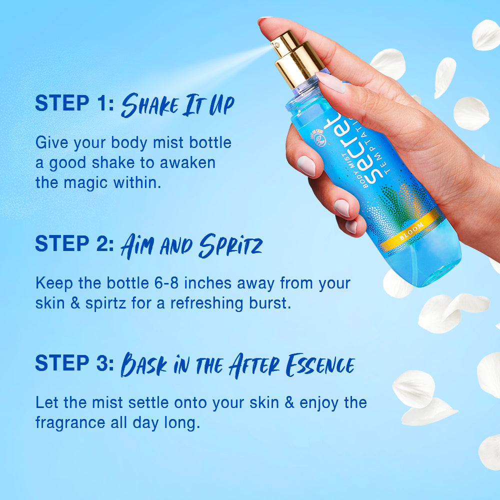 Pack of Bloom, Bold & Magic Body Mist (120ml each) | Secret Temptation